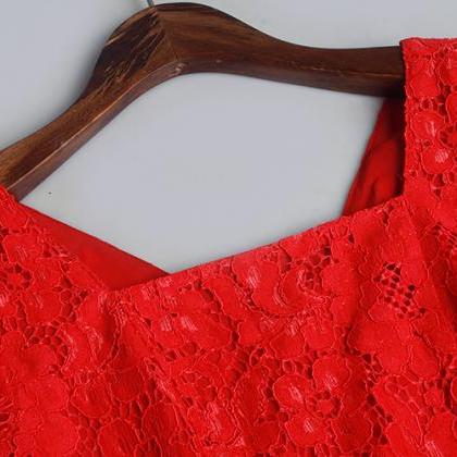 Red Lace Skirt on Luulla