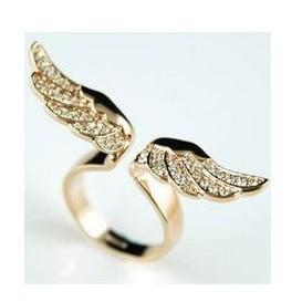 Golden Angel Wings Open Ring on Luulla