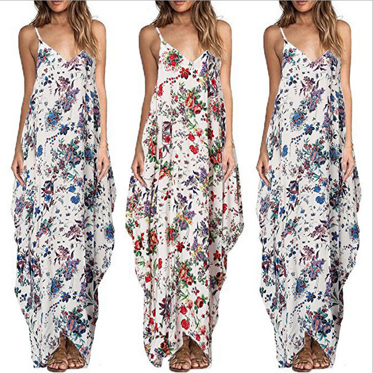Sexy Floral Print Condole Belt Dress on Luulla